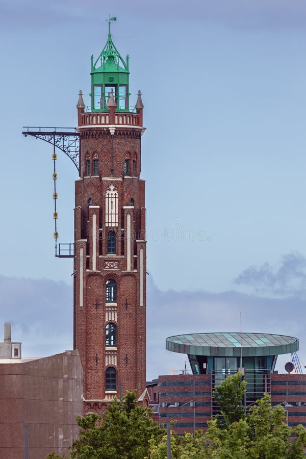 View of the Simon-Loschen Lighthouse Stock Photo - Image of cityscape ...