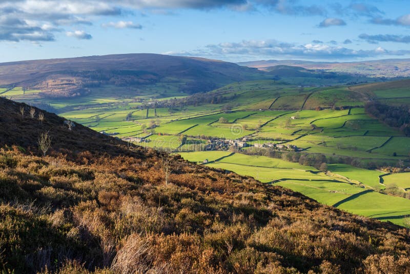 View from the Simon S Seat in the Yorkshire Dales Stock Image - Image ...