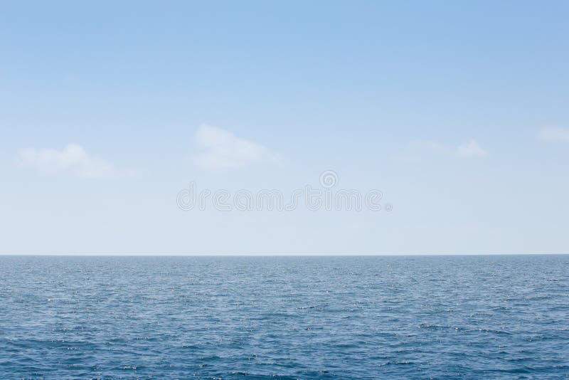 Simple Ocean Landscape Background, Blue Sky Stock Image - Image of ...