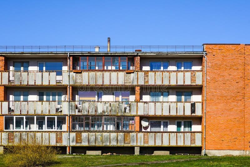 View of a Simple Rather Old Three Storey Apartment Building Stock Image ...