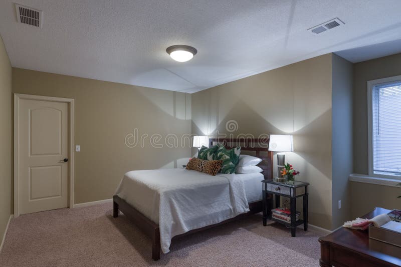 View of a Simply Decorated Home Bedroom Interior Editorial Photography ...