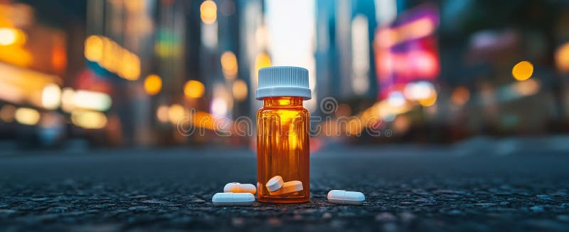 View of a Single Capsule Lying on the Street. Stock Image - Image of ...