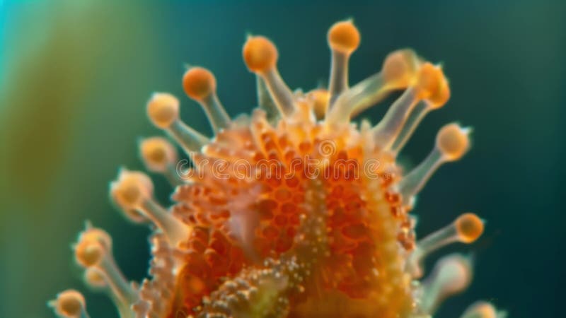 A View of a Single Sporangium Bursting with Microscopic Spores Ready To ...