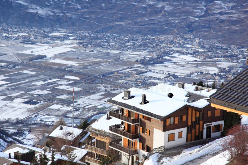 View on Sion stock image. Image of village, high, alps - 13104141