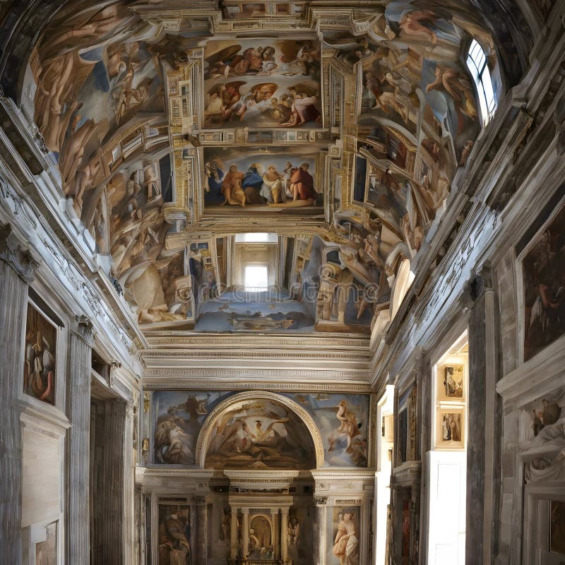 A View of the Sistine Chapel in the Vatican Stock Illustration ...