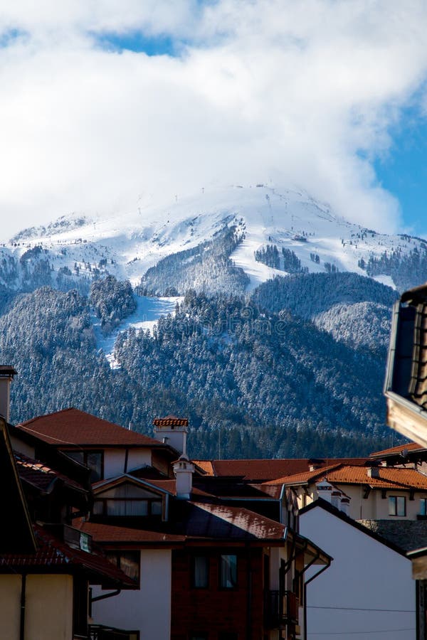 View of Ski Area in Bansko from the Town Stock Image - Image of trees ...