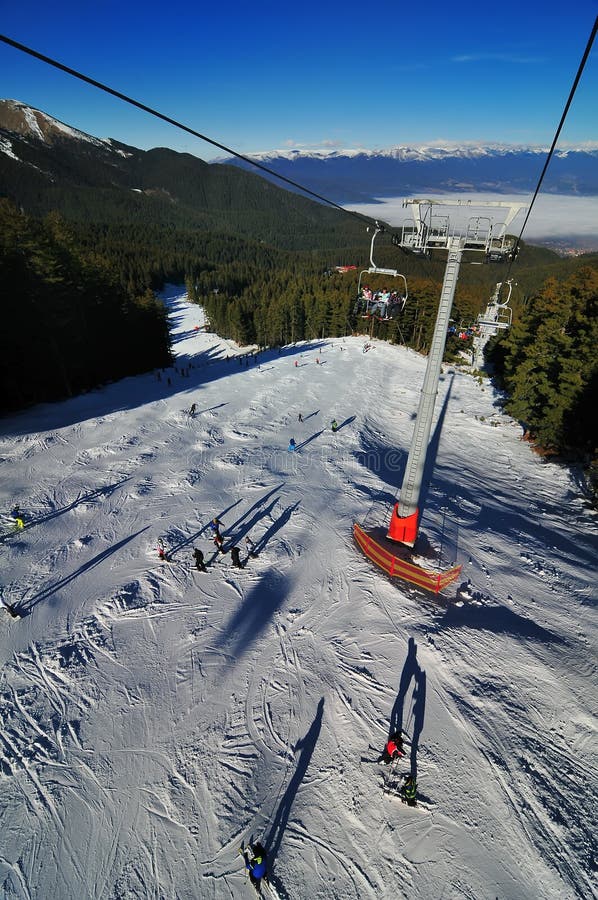 View from Ski Lift in Bansko Stock Image - Image of skier, adventure ...