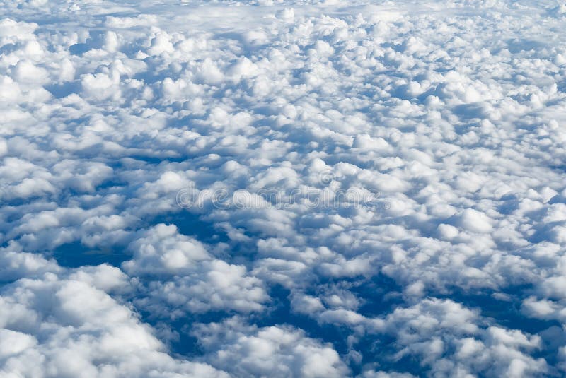 View of the Sky Above the Clouds. Blue Sky High View from Airplane ...