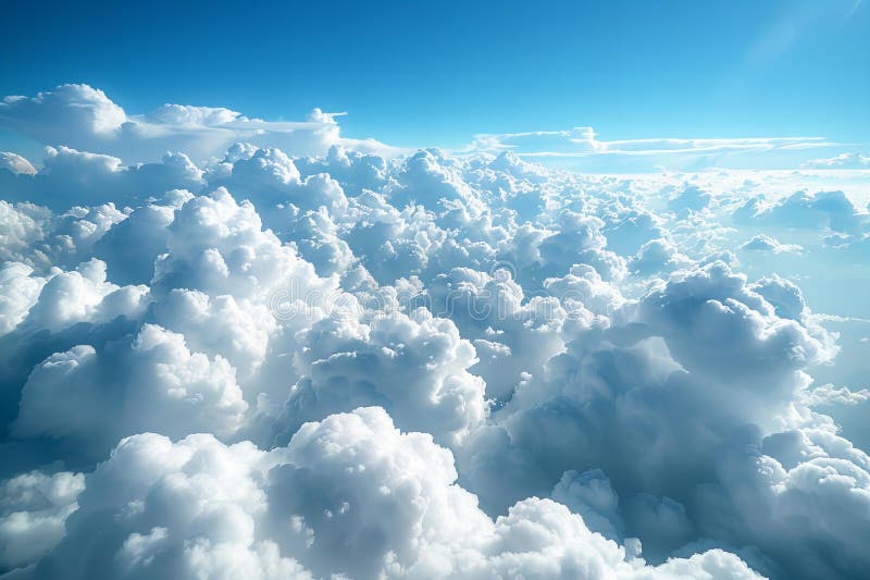 A View of the Sky from Above, with Fluffy White Clouds and a Clear Blue ...