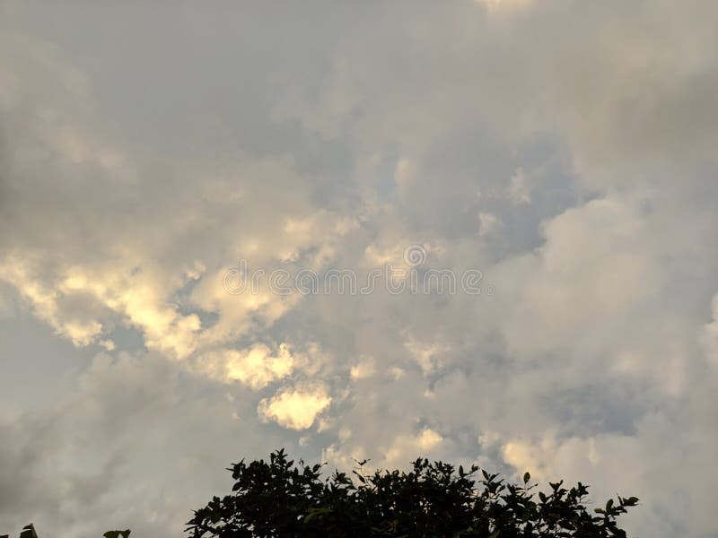 View of the Sky with Clouds of Various Shapes and Colors Stock Image ...