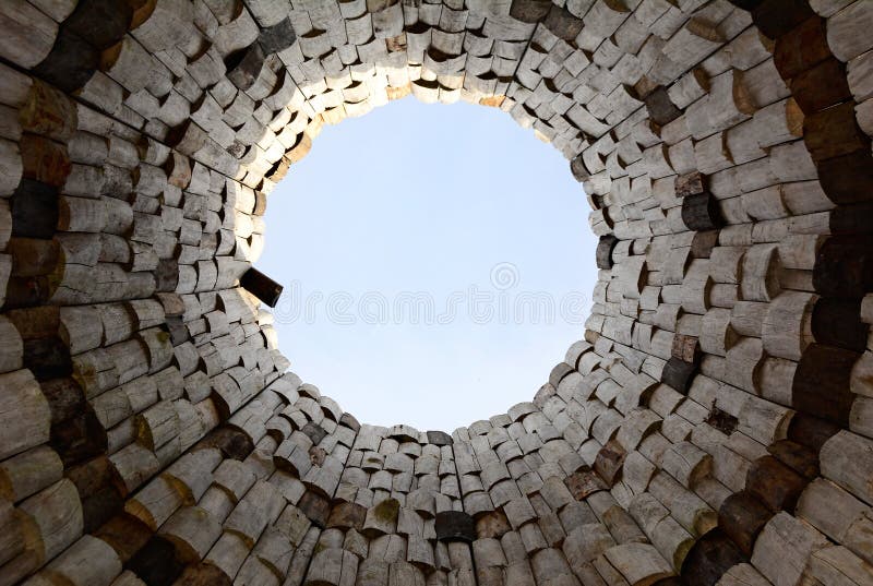 View of the Sky in the Form of a Circle from the Bottom Up Inside a ...