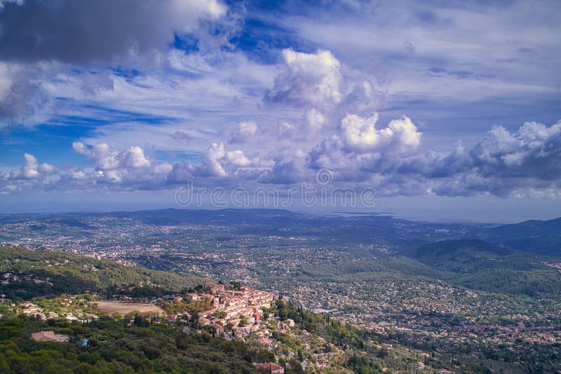 Small Town of Cabris Seen from the Sky Stock Photo - Image of cabris ...