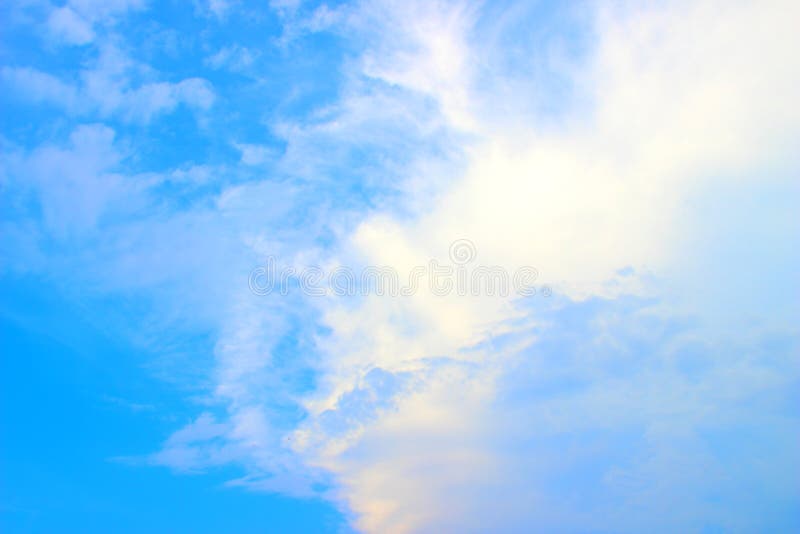 View of the Sky Split between Puffy and Thick Clouds on the Right and ...