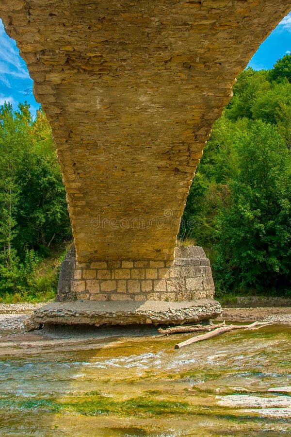 View of the Sky from Under the Stone Bridge Stock Image - Image of ...