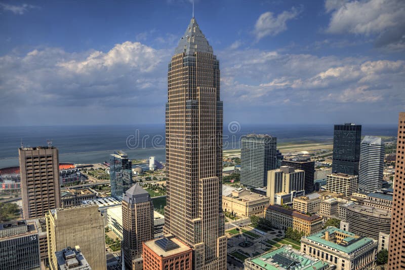 View of the Skyline of Cleveland Stock Image - Image of dusk, ohio ...