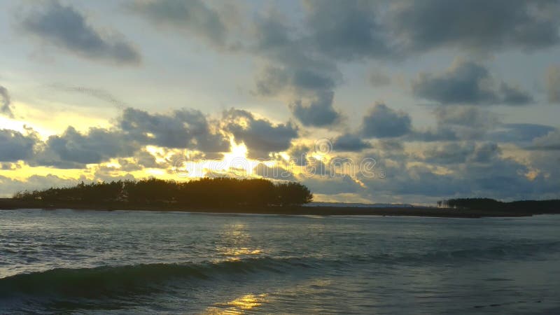 A View of the Skyline of Java Beach Stock Image - Image of dawn, wave ...