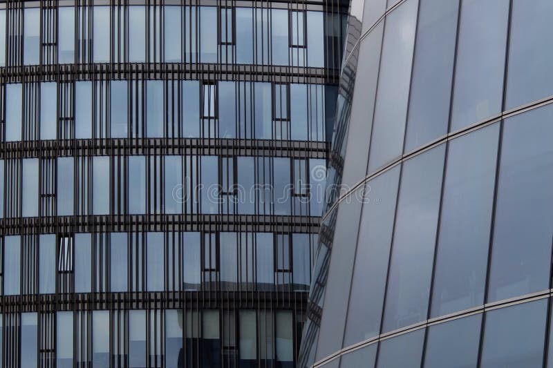 View of Skyscraper`s Windows with Sky and Clouds Reflections Stock ...