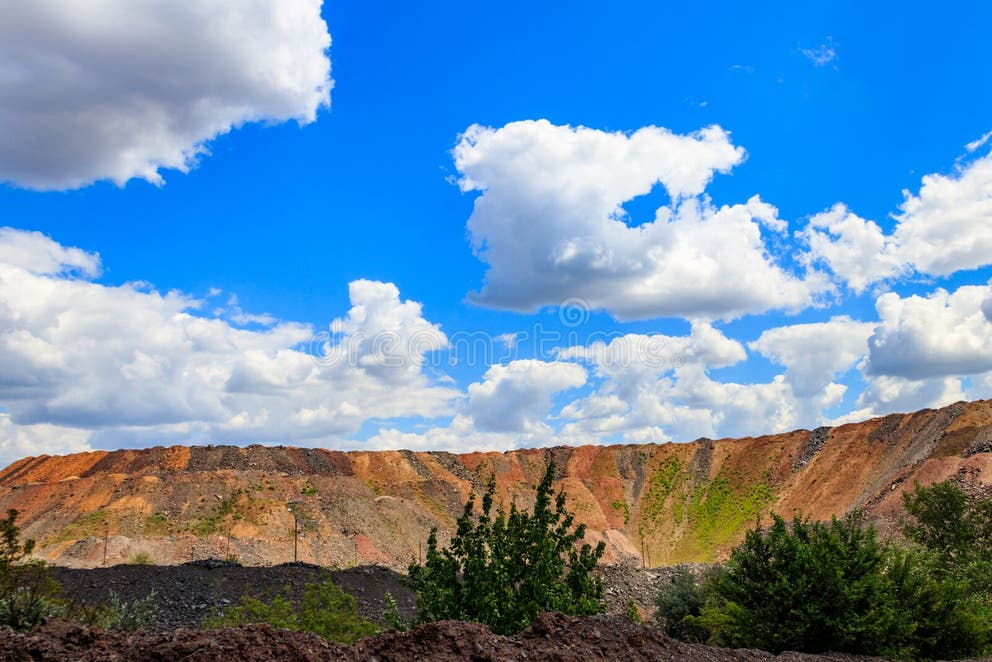 View of Heaps of Iron Ore Quarry. Mining Industry Stock Image - Image ...