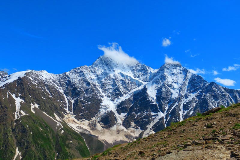 View from the Slope of Mount Cheget Stock Photo - Image of tourism ...