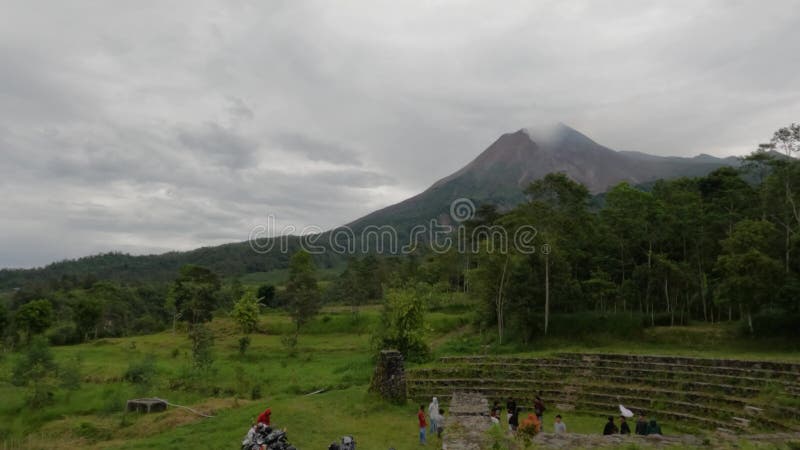 The View of the Slopes of Mount Merapi, Which is Quite Active, Emits ...