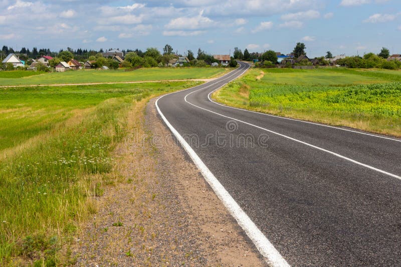 View of the Small Asphalt Road in the Countryside. Stock Photo - Image ...