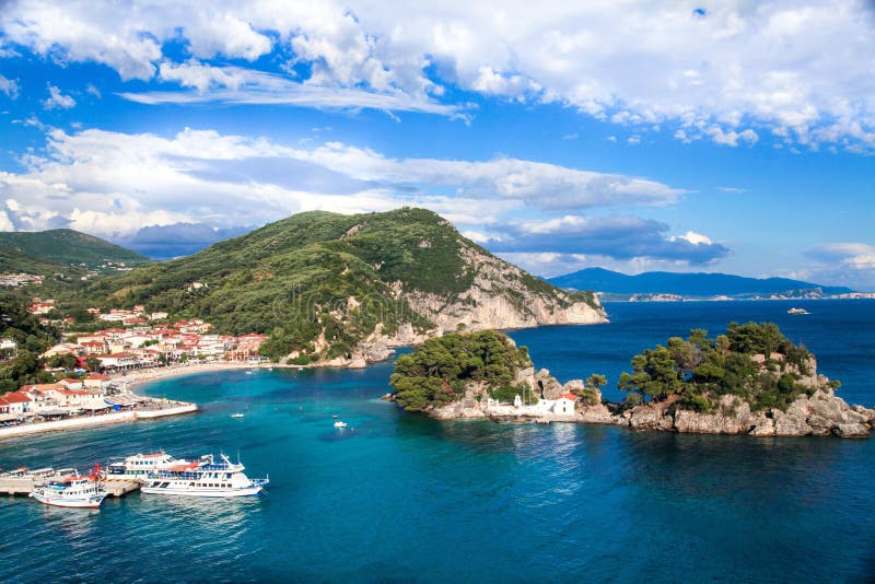 The View of the Small Island in Parga Stock Image - Image of panorama ...