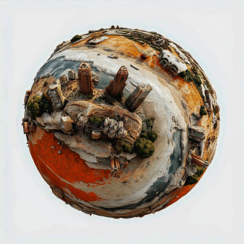 360 View of a Small Planet Surrounded by Debris in a Cosmic Environment ...