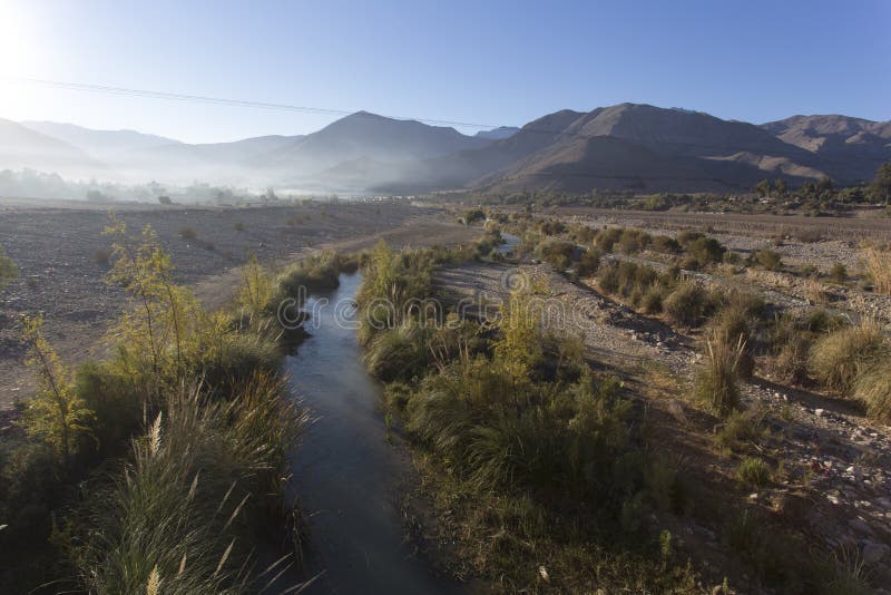 A View of Small River in Pisco Elqui Stock Photo - Image of pisco ...
