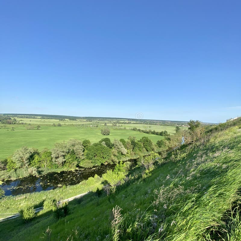 View from the hill stock photo. Image of river, small - 221622922
