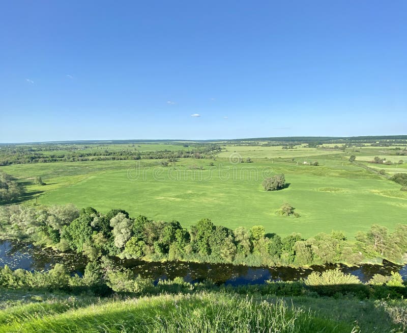View from the hill stock photo. Image of river, hill - 221622936