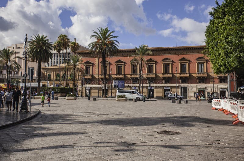 View of a Small Square in Palermo 4 Editorial Stock Photo - Image of ...