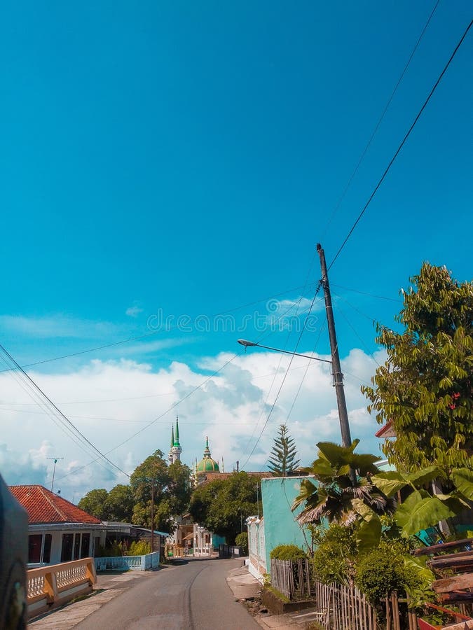 View of the Small Village Road Leading To the Mosque Stock Photo ...