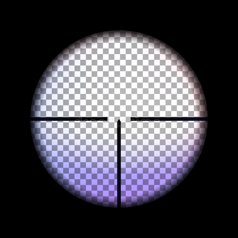 View through Sniper Scope with Effect of Light Aberration Illustration ...