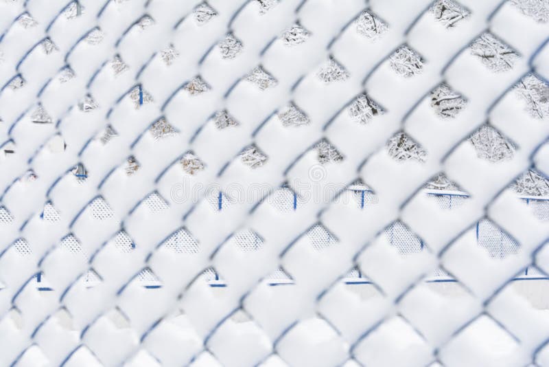 View of the Snow-covered Mesh Netting. Background Concept, Nature Stock ...