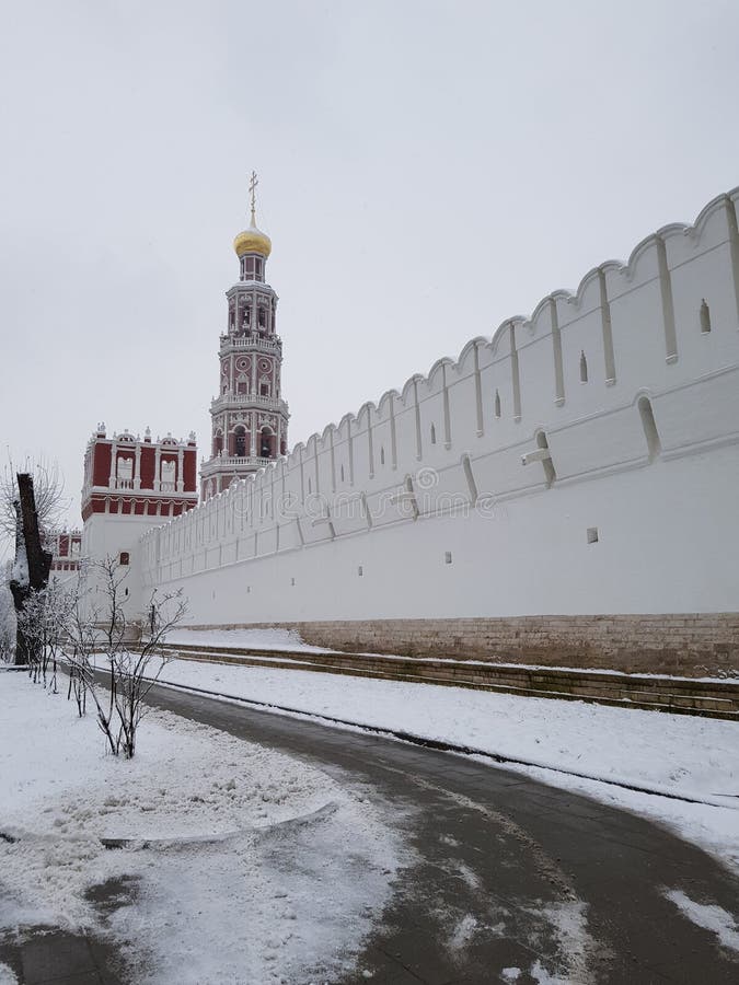 Snow-covered Paths in the Necropolis of the Novodevichy Convent in ...