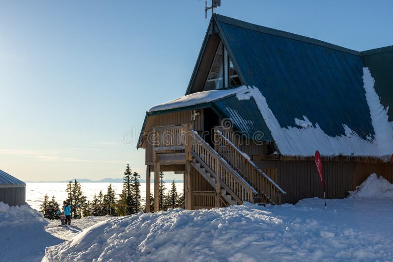 View of Snow School Building and Learning Zone Path on Grouse Mountain ...