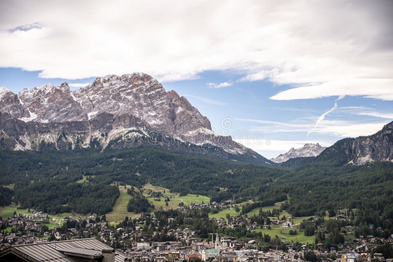 View of Snowy Alpine Mountain Landscape Stock Image - Image of outdoor ...