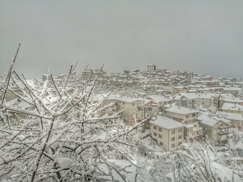 View of Snowy Day in Turkey Stock Image - Image of wiesnowy, snowy ...