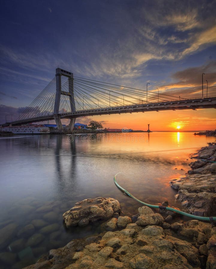 View of Soekarno Bridge Manado City Stock Image - Image of view ...