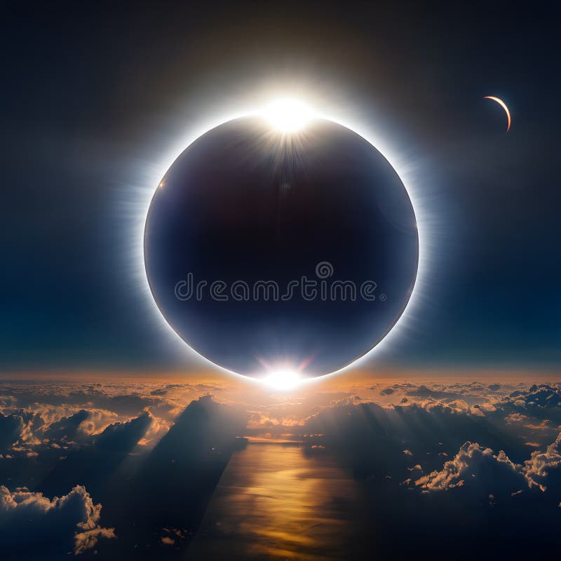 A view of a solar Eclipse stock illustration. Illustration of nebula ...