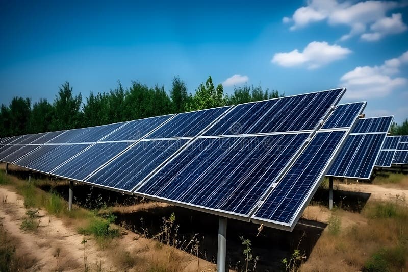 View of the Solar Panels. Green and Safe Energy. Renewable Energy ...