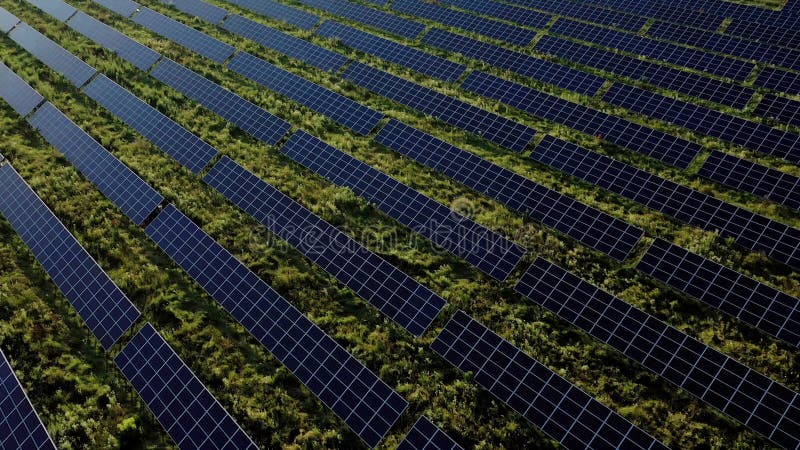 View of a Solar Power Plant, Rows of Solar Panels, Solar Panels, Top ...