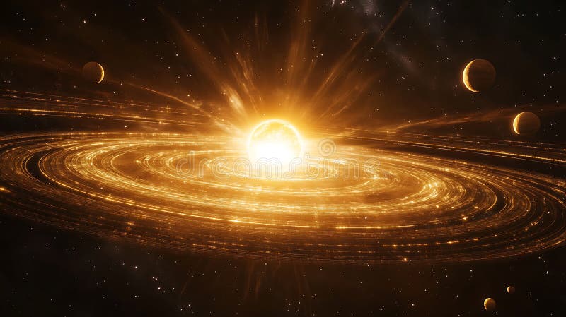 View of the Solar System with the Sun at the Center, Surrounded by All ...