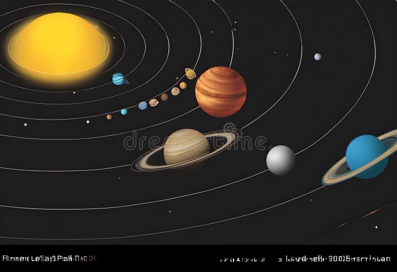 A view of the Solar System stock illustration. Illustration of ...