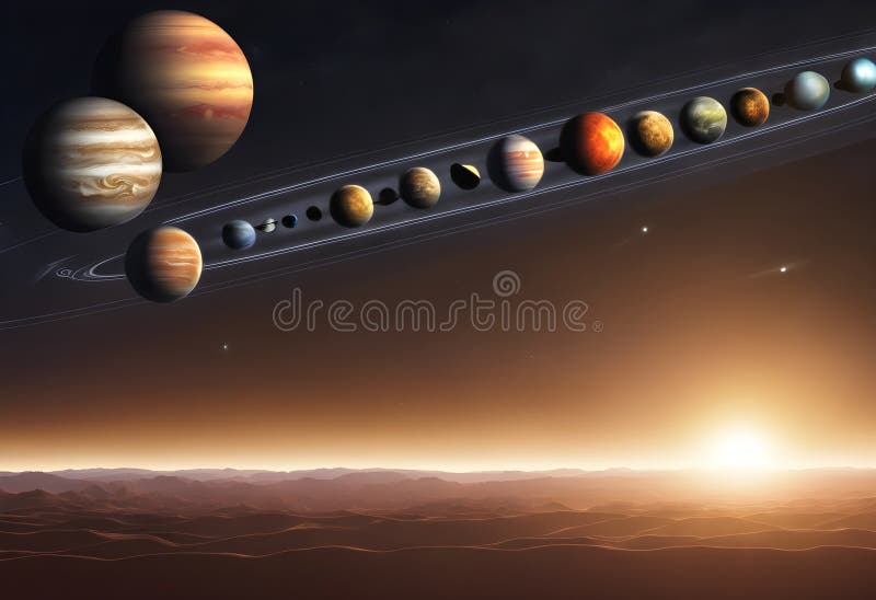 A view of the Solar System stock illustration. Illustration of planet ...