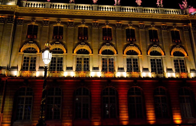 Nancy by night editorial photo. Image of lights, france - 162708486