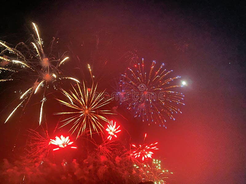 A view of some Fireworks stock image. Image of flash - 260736593