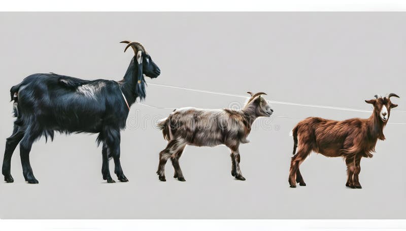 A View of Some Goats on a White Background Stock Illustration ...