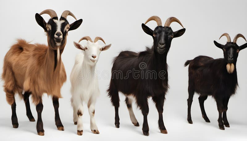 A View of Some Goats on a White Background Stock Illustration ...