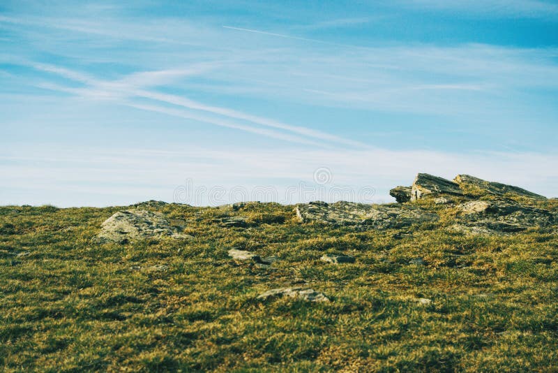 View of Some Large Rocks on the Ground Stock Image - Image of herb ...